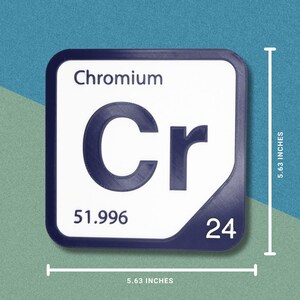 3D Printed Chromium Periodic Table Tile, Educational Wall Art for ...