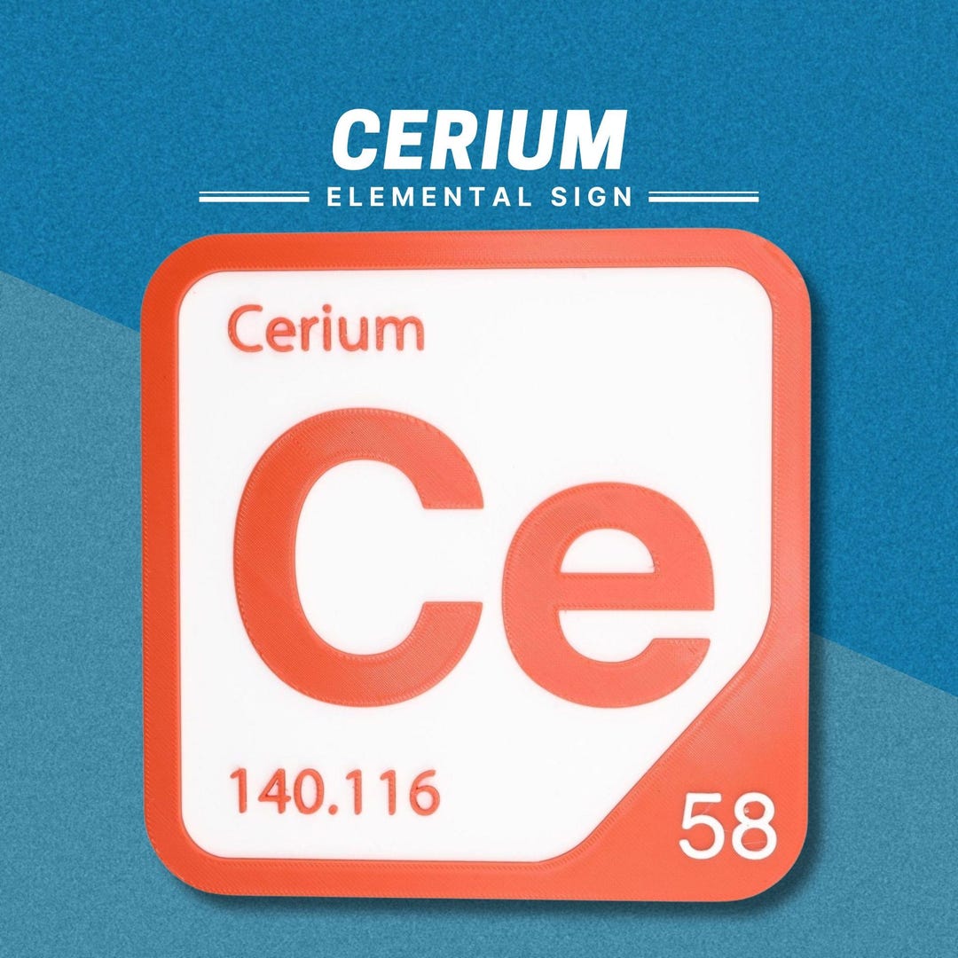3D Printed Cerium Periodic Table Tile, Educational Wall Art for Science ...