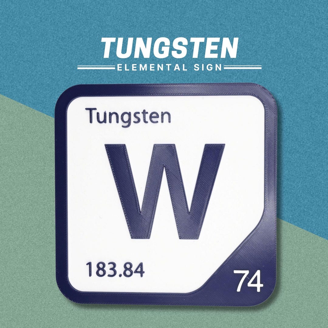 3D Printed Tungsten Periodic Table Tile, Educational Wall Art for ...