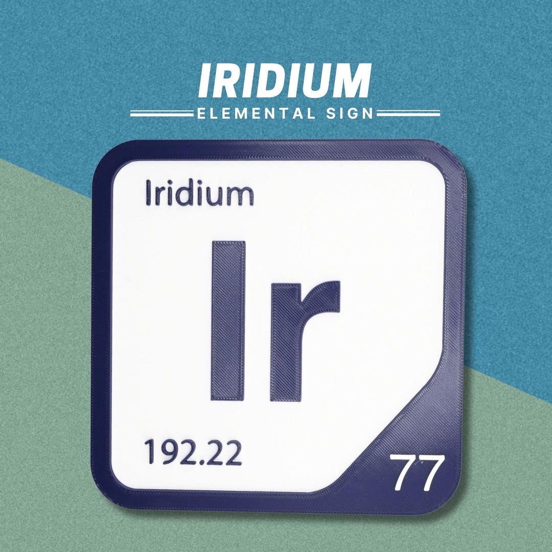 3D Printed Iridium Periodic Table Tile, Educational Wall Art for ...