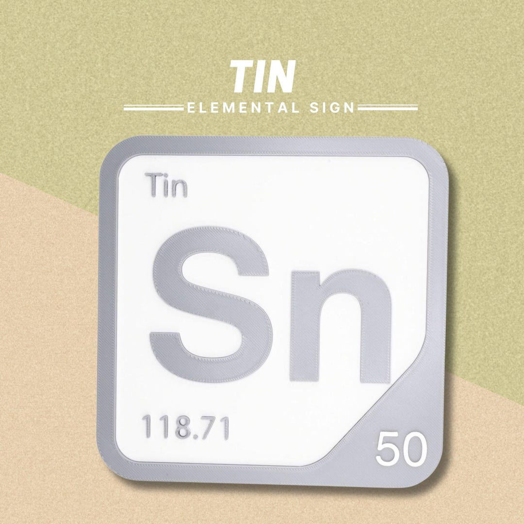 3D Printed Tin Periodic Table Tile, Educational Wall Art for Science ...
