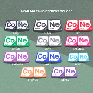 3D Printed Periodic Table Word Signs - 'CONE' (cobalt + Neon) - 5.63 in ...