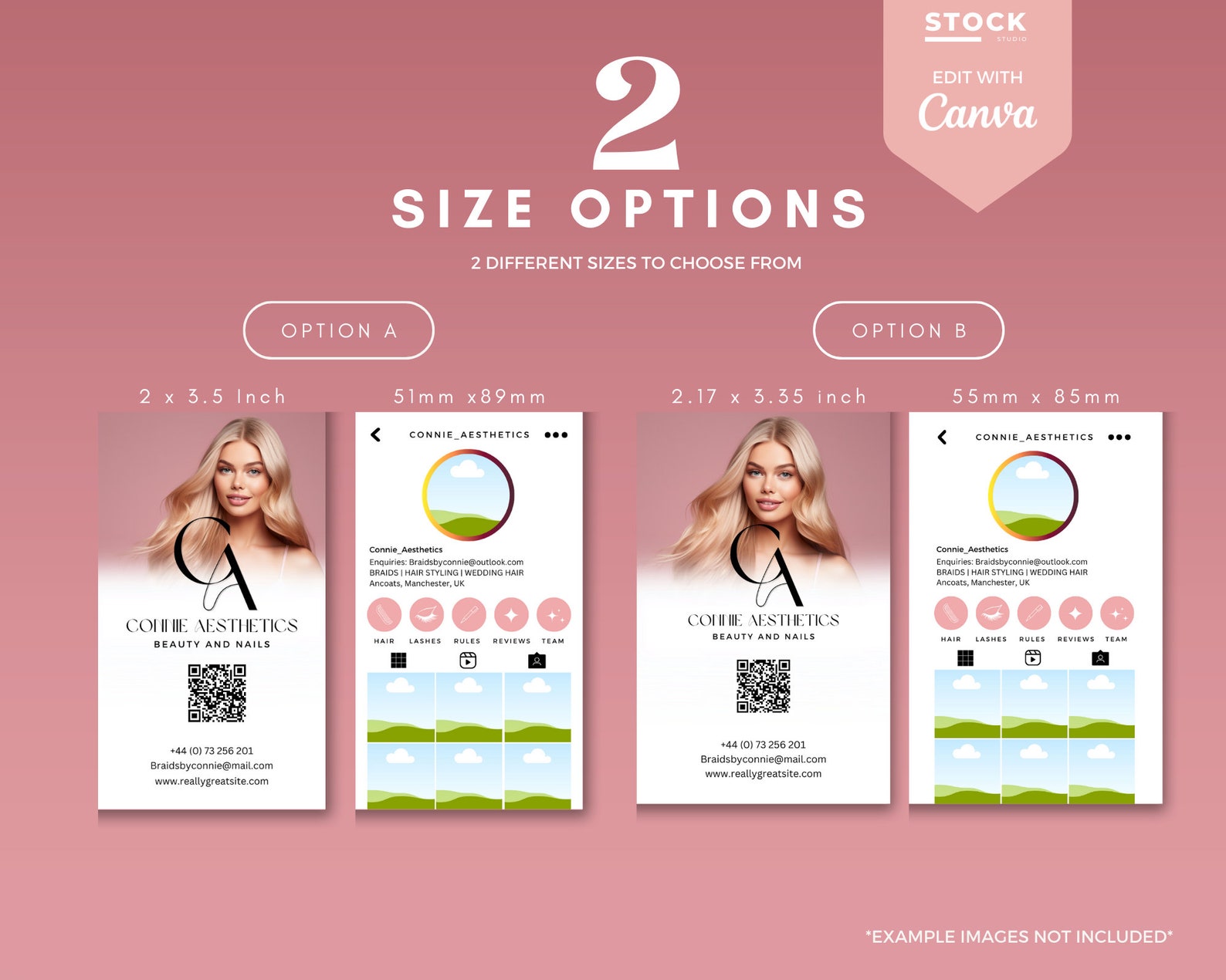 Instagram Business Card QR Code Card Template Design IG Influencer Card ...