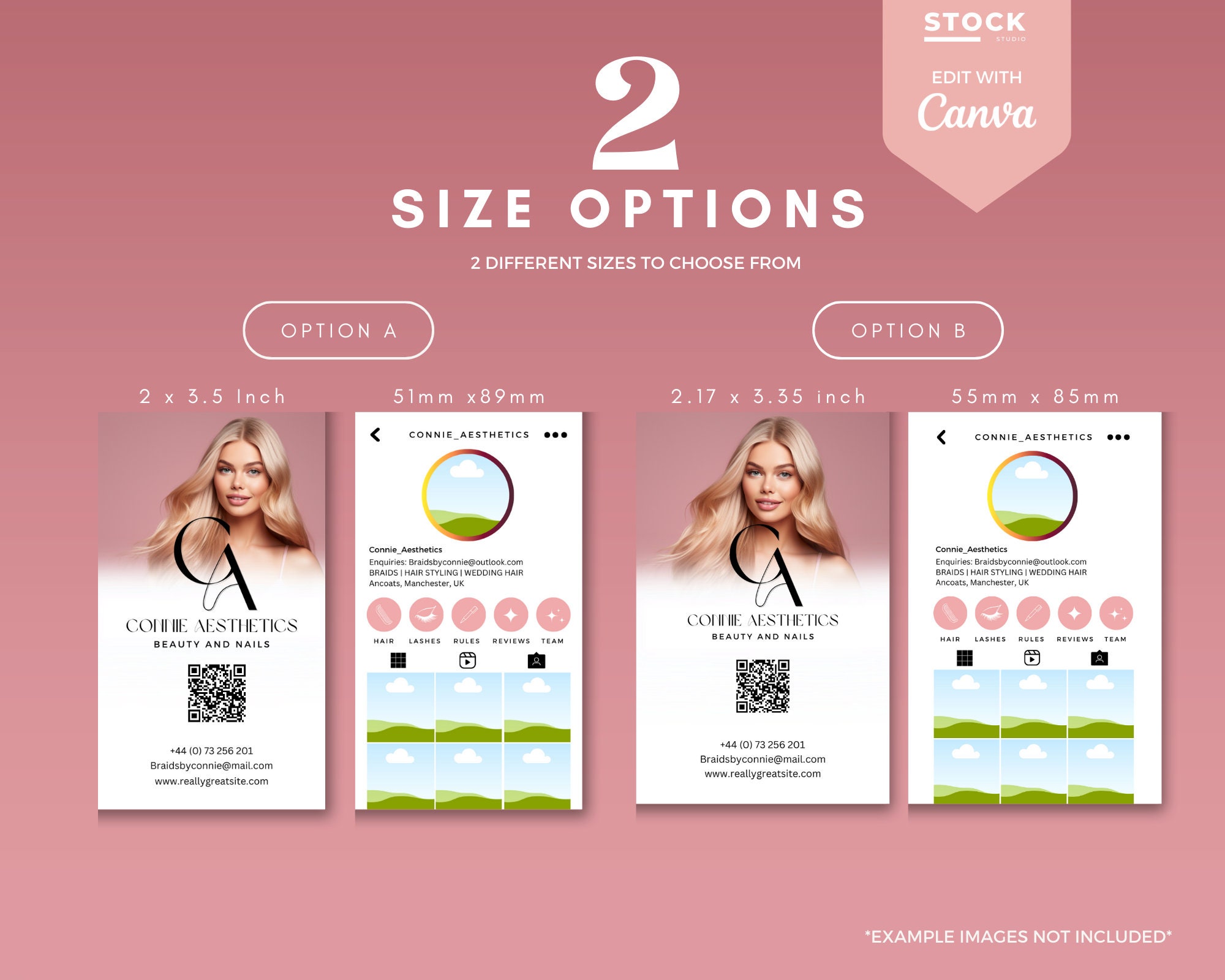 Instagram Business Card QR Code Card Template Design IG Influencer Card ...