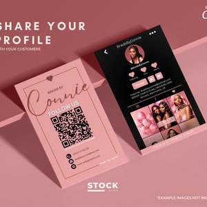 Tik Tok Business Card QR Code Card Template Design IG Influencer Card ...