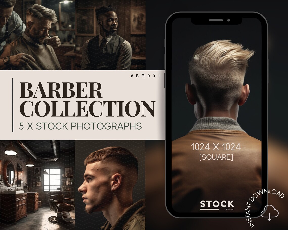 Barber Shop Stock Photo Bundle Barber Shop Social Media - Etsy