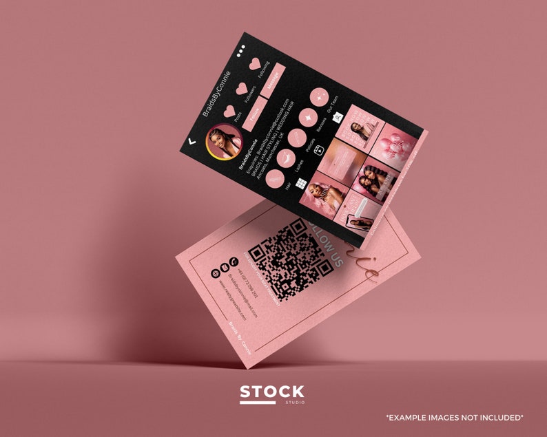 Instagram Business Card QR Code Card Template Design IG Influencer Card ...