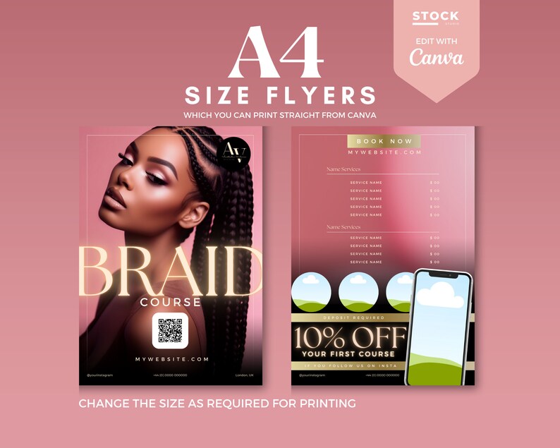 Braid Course Flyer Master Class Flyer Template Design Beautician Flyer ...