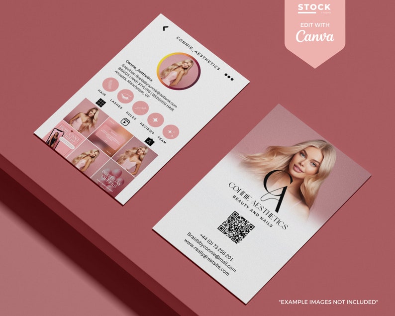Instagram Business Card QR Code Card Template Design IG Influencer Card ...