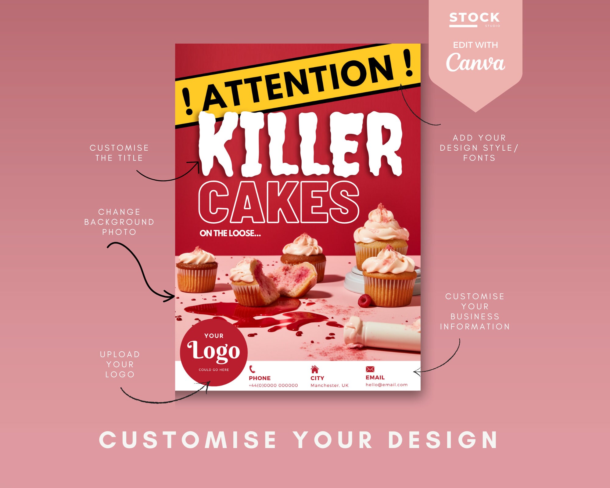 Halloween Bakery Flyer QR Code Flyer Template Design Bakery - Etsy