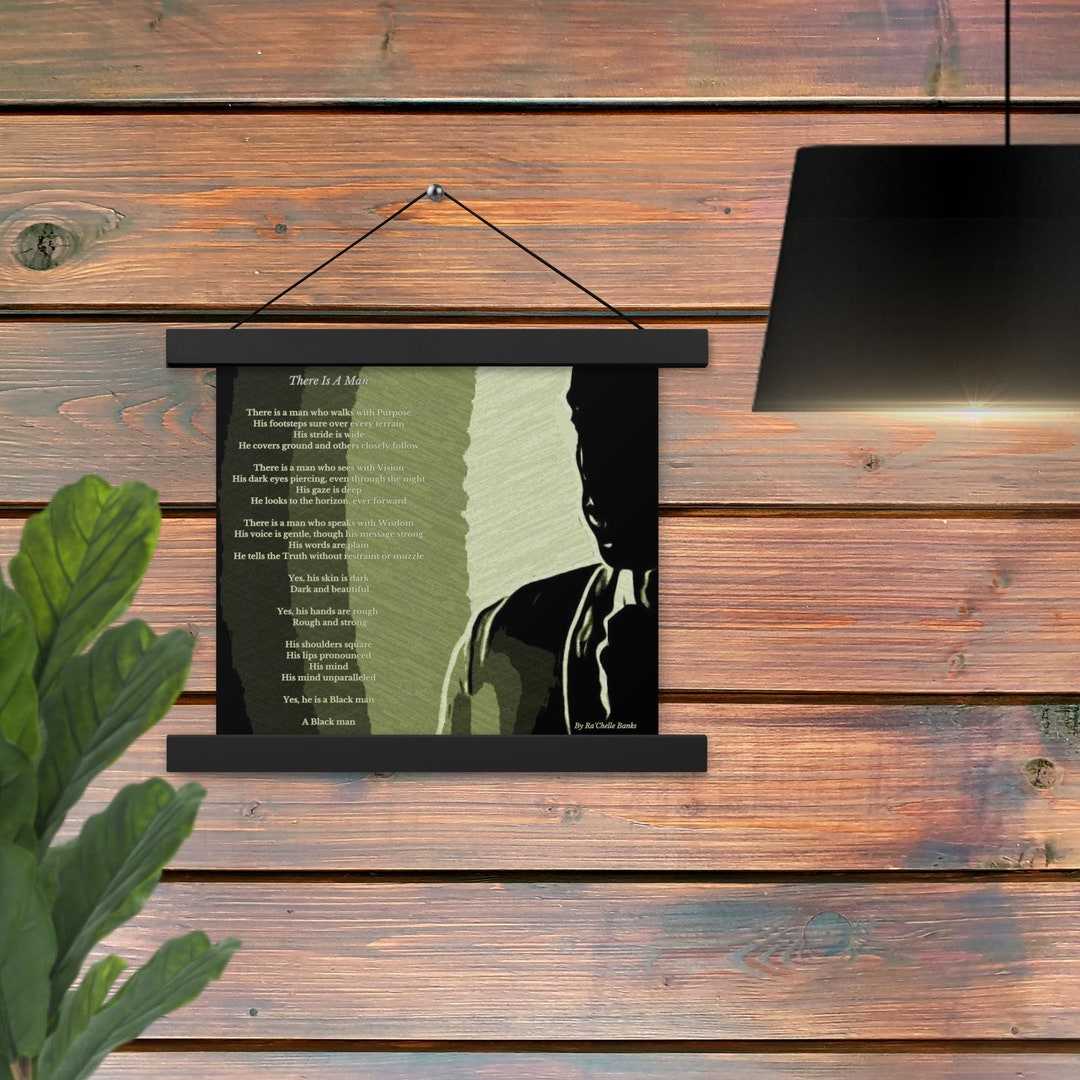 Black African American Poetry Wall Art Gift for Men Fathers Day ...