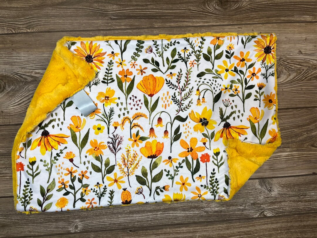 RTS Yellow Wild Flower XL Minky Lovey - Etsy