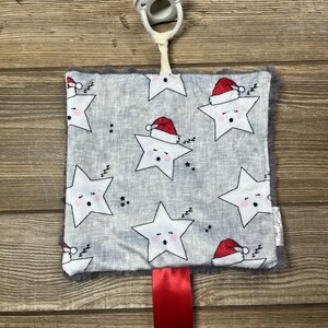 Stars With Santa Hats Mini Binky Blanket, Mini Paci Pal, Mini Binky ...