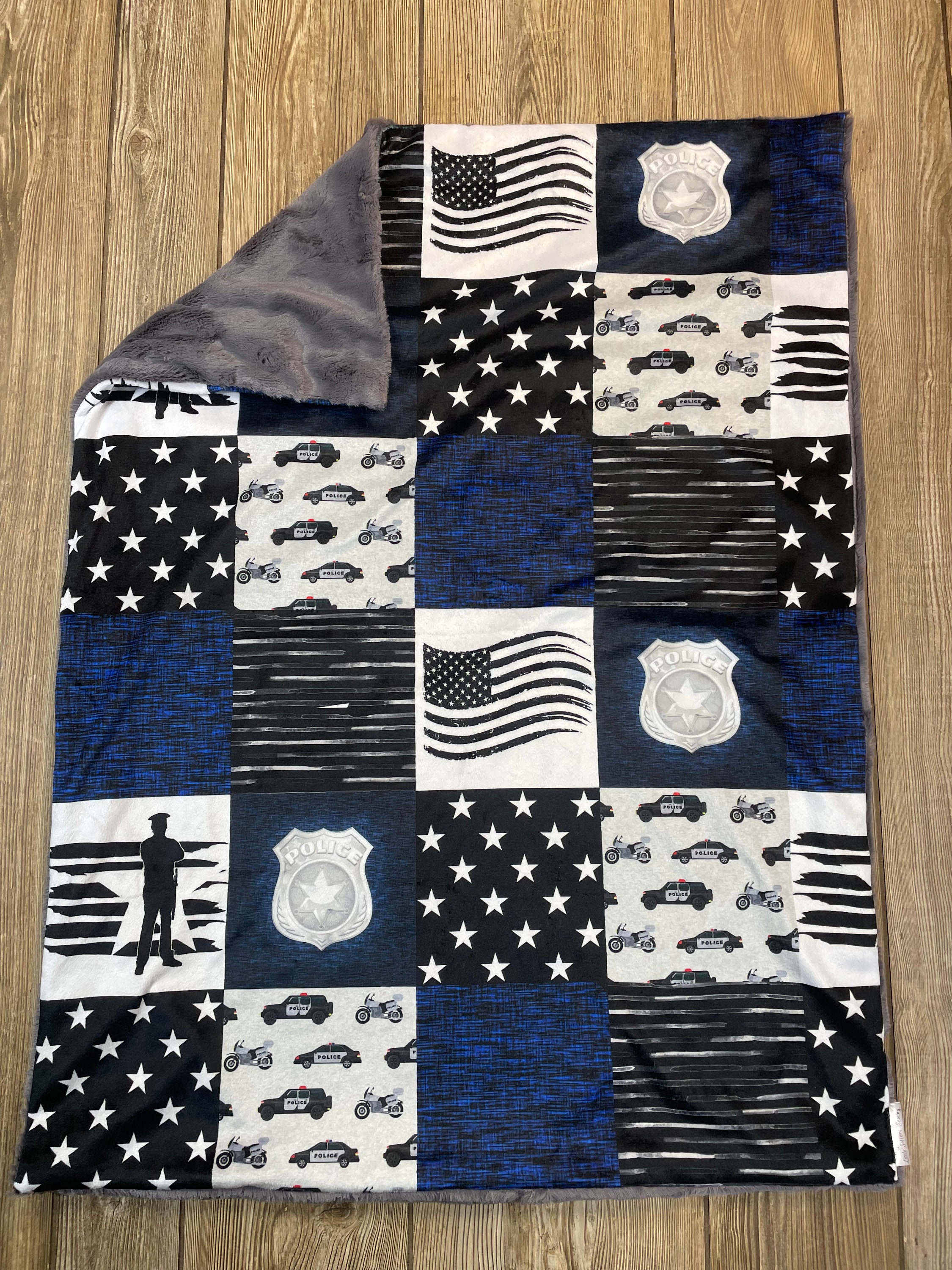 RTS Police Baby Blanket, Minky Baby Blanket, Faux Fur Baby Blanket ...