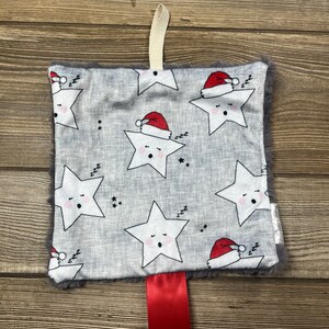 Stars With Santa Hats Mini Binky Blanket, Mini Paci Pal, Mini Binky ...