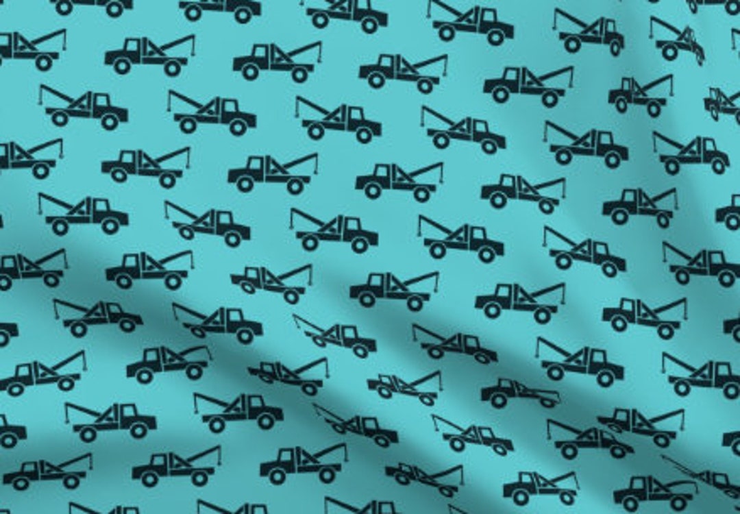 CM Dark Blue Tow Trucks on Teal Minky Blanket - Etsy