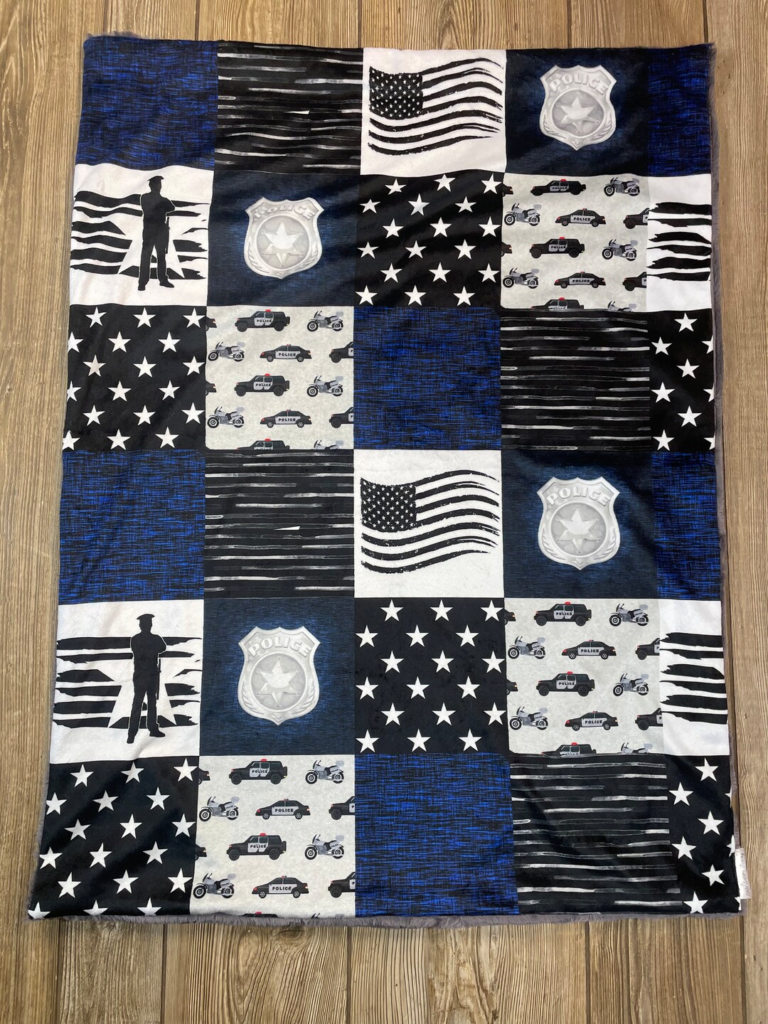 RTS Police Baby Blanket, Minky Baby Blanket, Faux Fur Baby Blanket ...