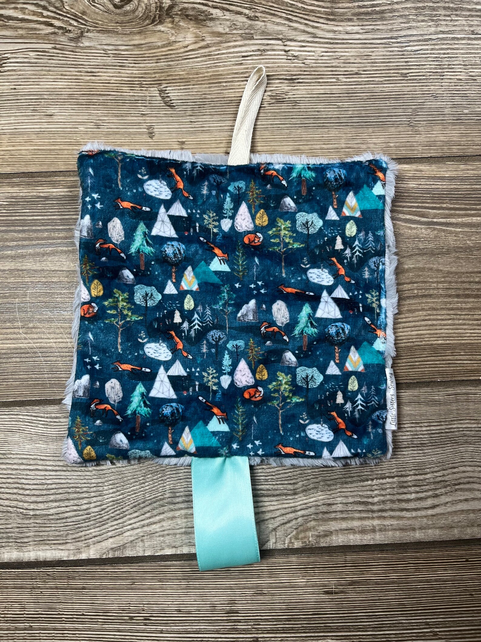 Fox and Mountains Mini Binky Blanket, Mini Paci Pal, Mini Binky Holder ...