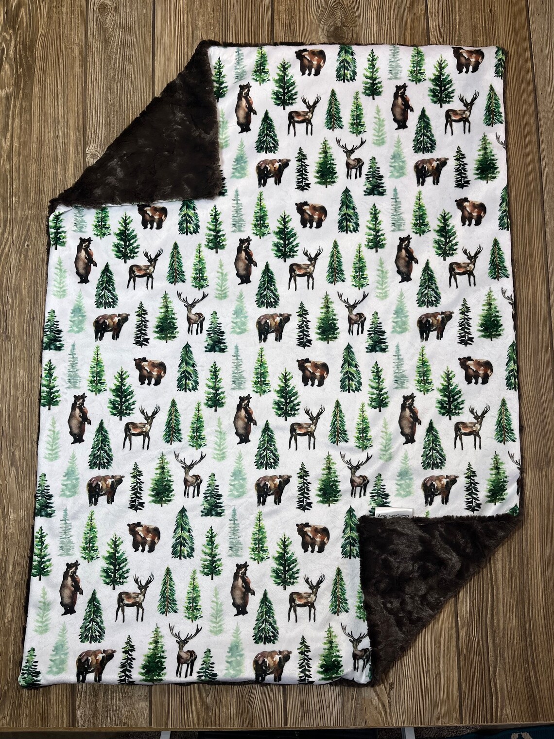 RTS Wilderness Animals Minky Baby Blanket, Minky Baby Blanket, Faux Fur ...