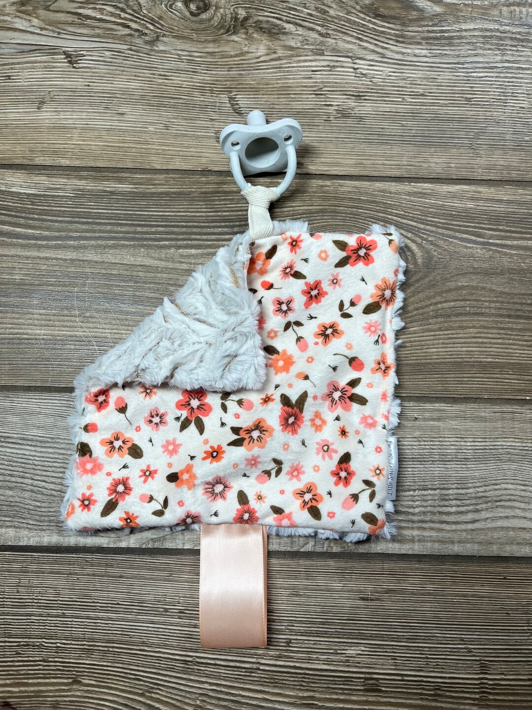 Pink Floral Mini Binky Blanket, Mini Paci Pal, Mini Binky Holder ...
