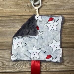 Stars With Santa Hats Mini Binky Blanket, Mini Paci Pal, Mini Binky ...
