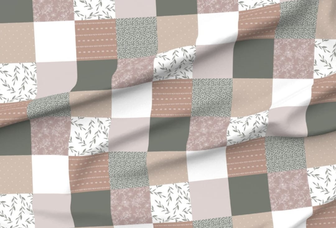 CM Neutrals Patchwork/cheater Quilt Minky Blanket - Etsy