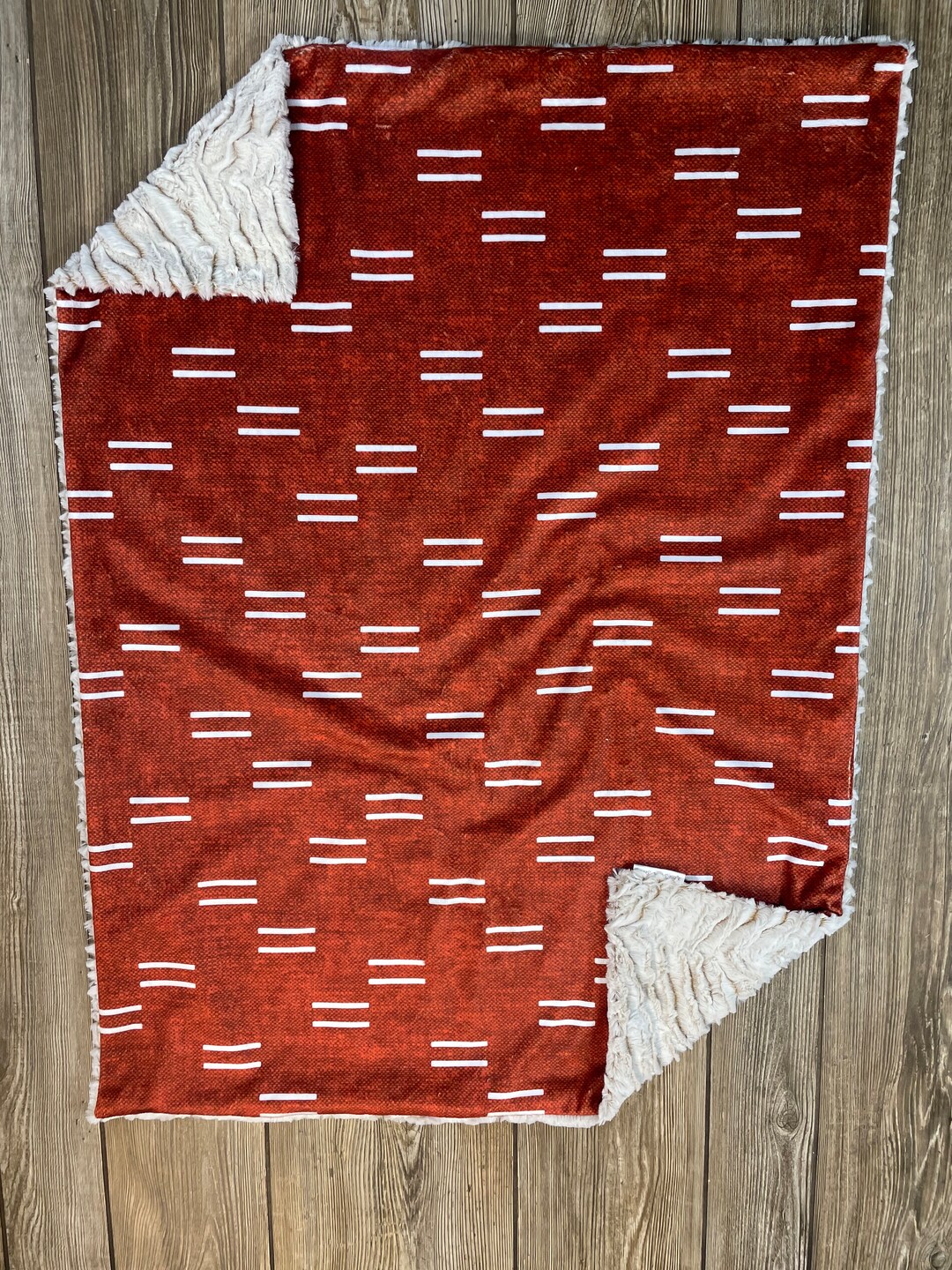 RTS Burnt Orange Minky Baby Blanket, Minky Baby Blanket, Faux Fur Baby ...