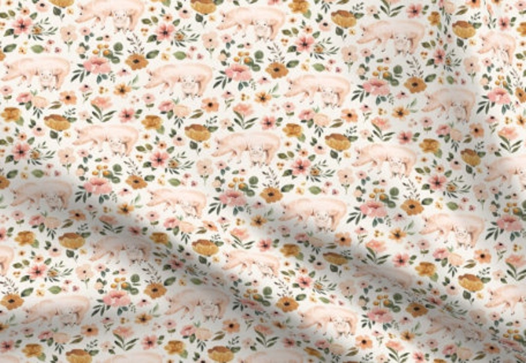 CM Boho Floral Pigs Minky Blanket - Etsy