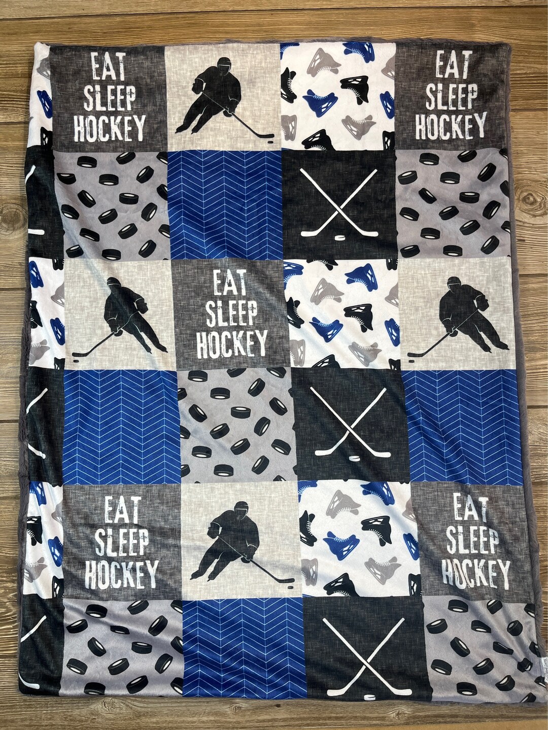 RTS Hockey Minky Baby Blanket, Minky Baby Blanket, Faux Fur Baby ...