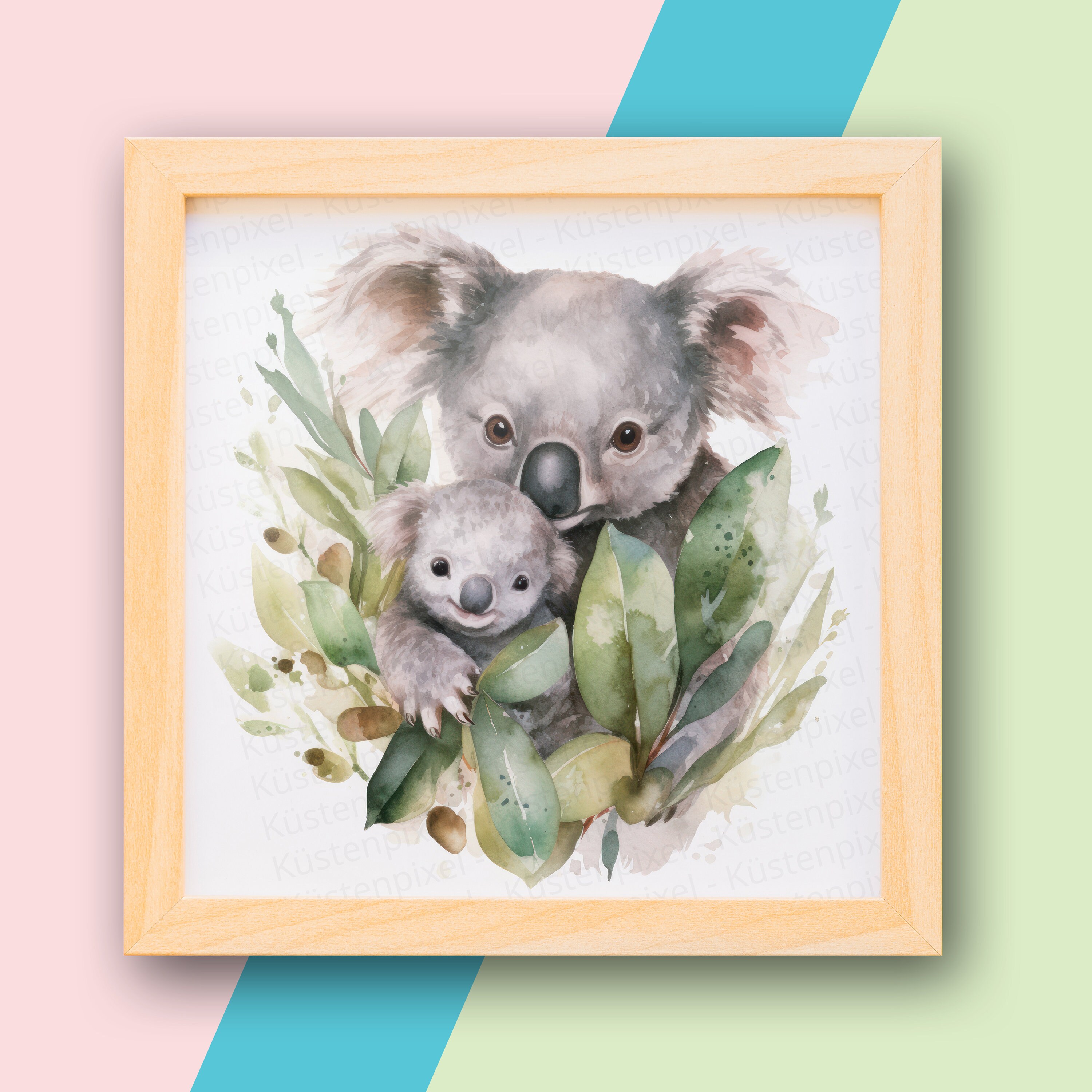 Koala Watercolor Clipart, Nursery Decor, Koala Family, Cute Baby Animal ...