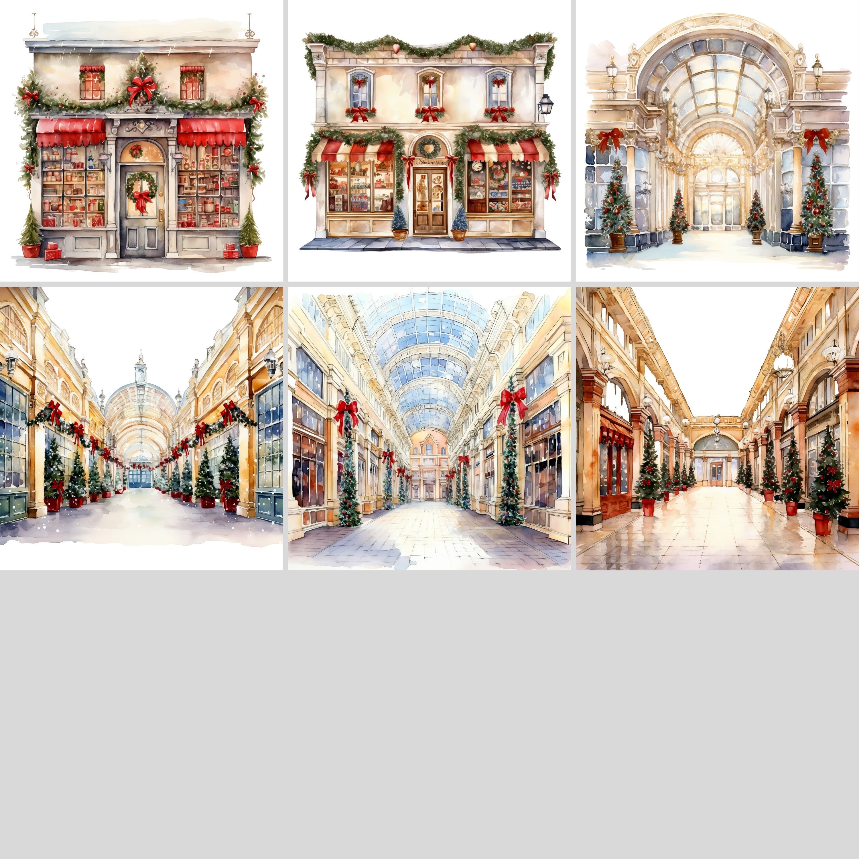 Festive Store Bundle Watercolor Christmas Bundle Watercolor Festive ...