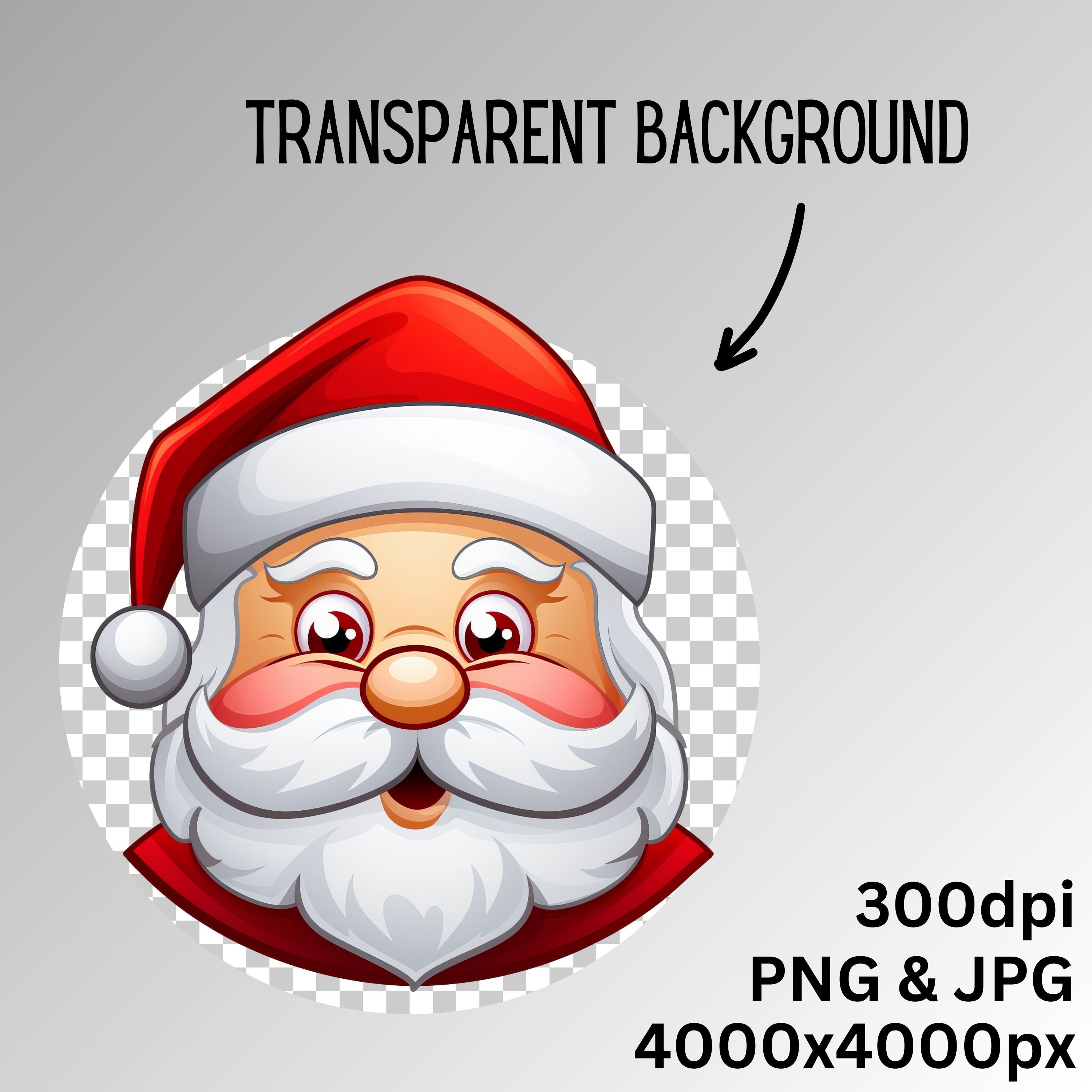 Santa Claus Head Bundle Watercolor Christmas Bundle Watercolor Santa ...