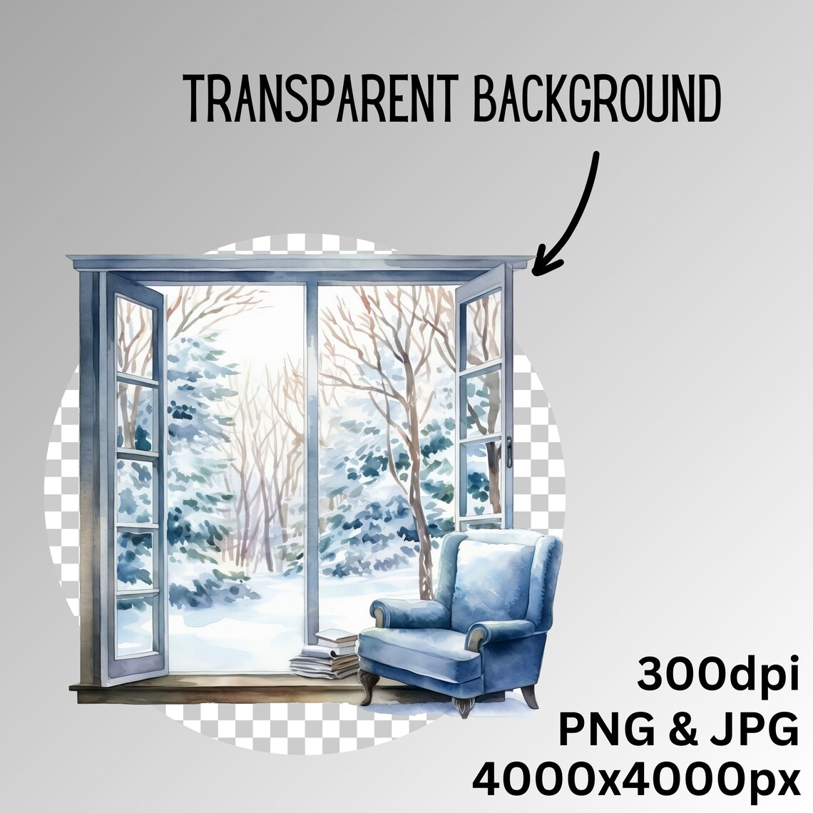 Window Winter Bundle Watercolour Window Bundle Watercolour Window in ...