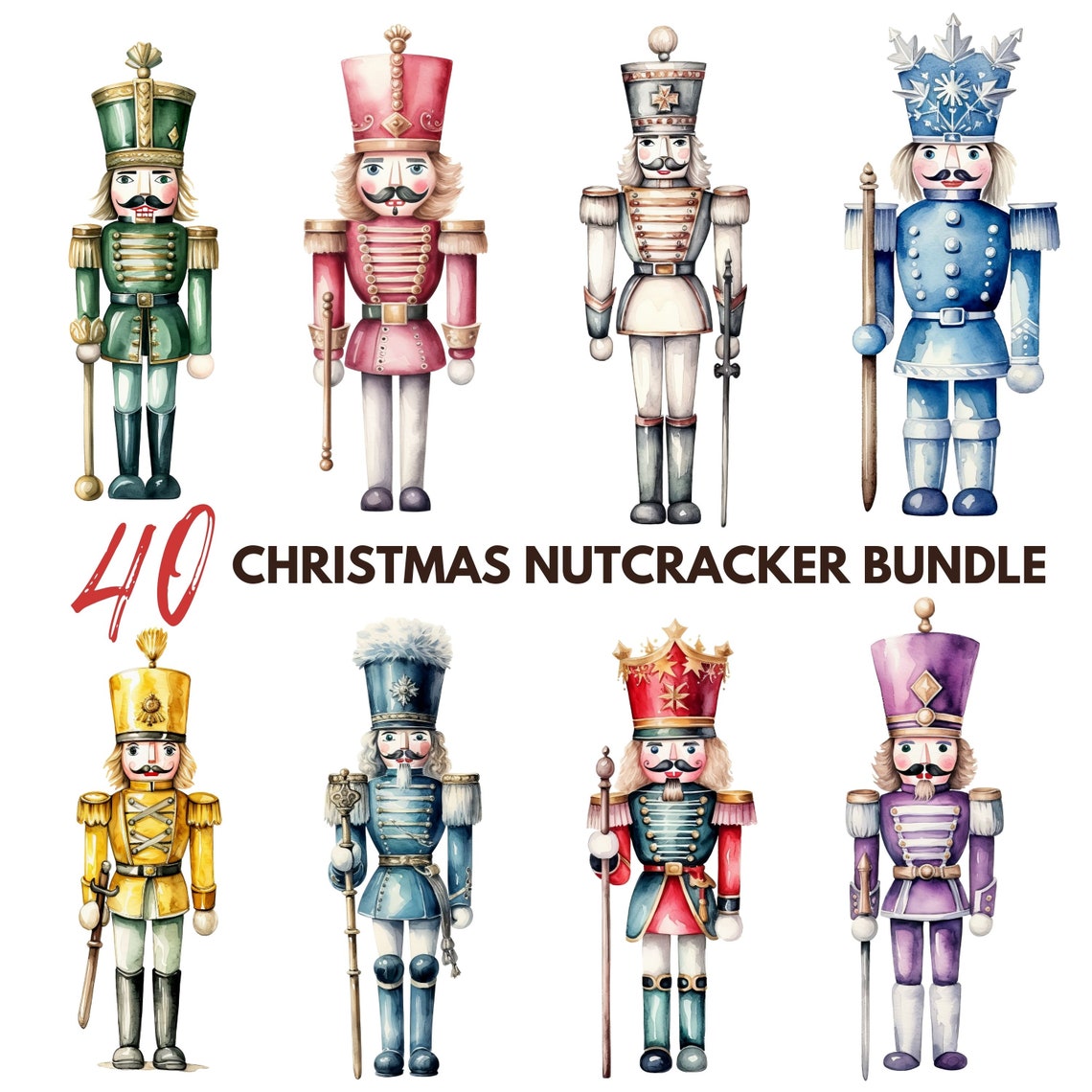 Nutcracker Bundle Watercolor Nutcracker Christmas Watercolor Nutcracker ...