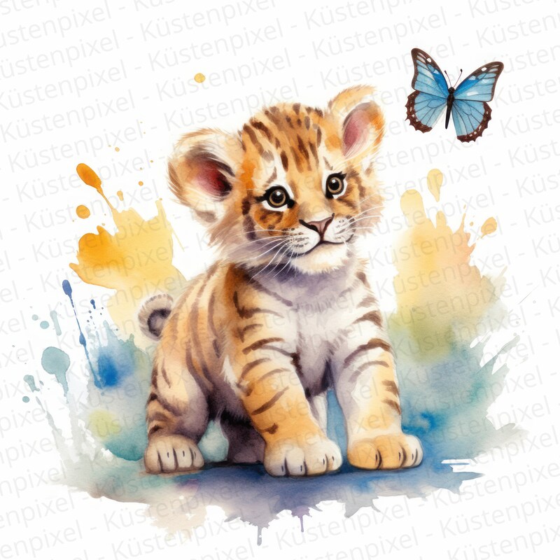 Tiger Watercolor - Etsy