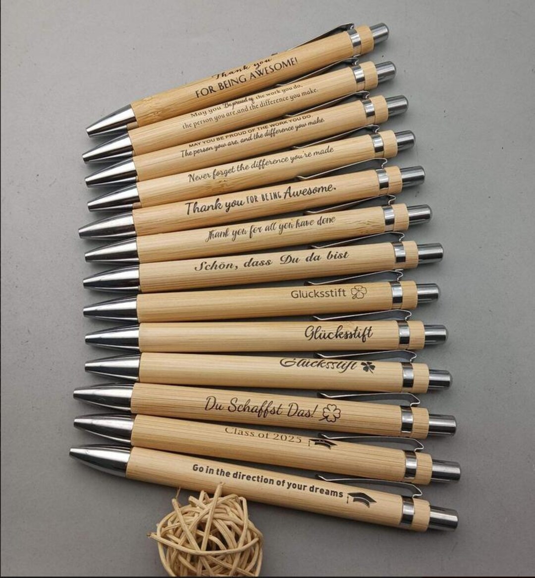 Laser Engraved Bamboo Ballpoint Pen - Etsy