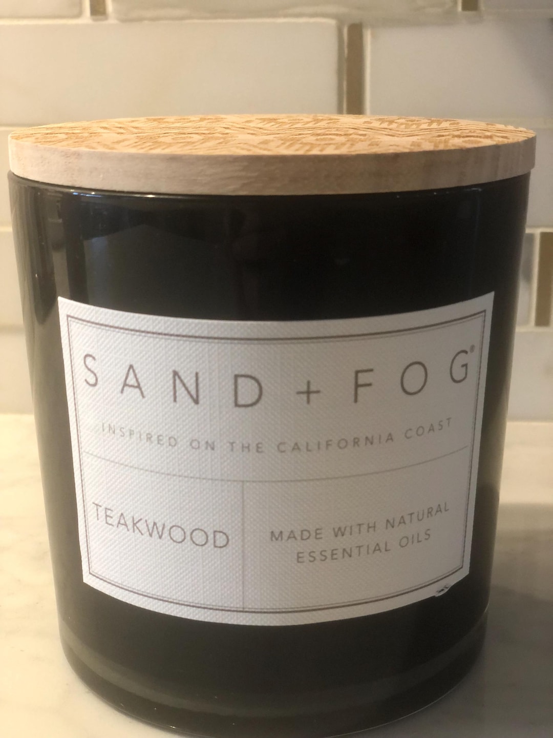 SAND AND FOG 21 Oz. With Custom Shape Lid - Teakwood Candle - 3-wick - Etsy