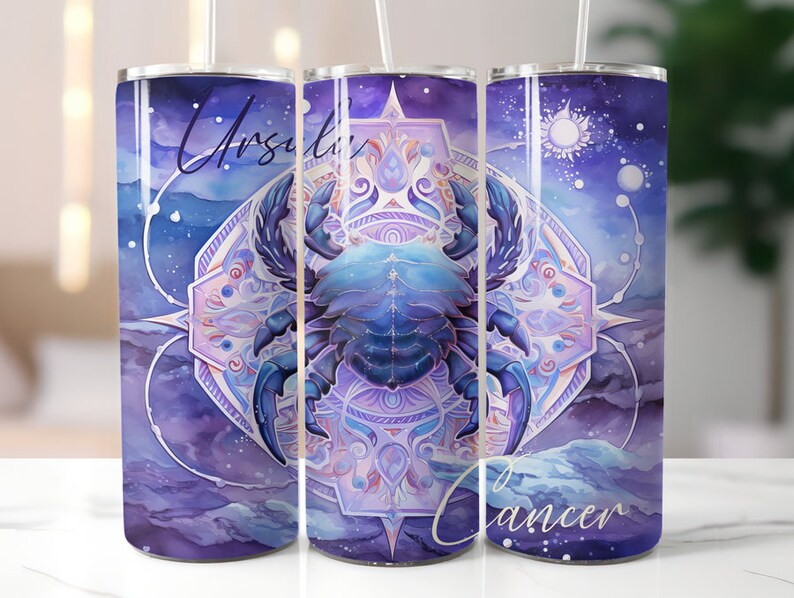 Mystical Zodiac Tumbler Wrap Zodiac Cancer 20 Oz Skinny - Etsy