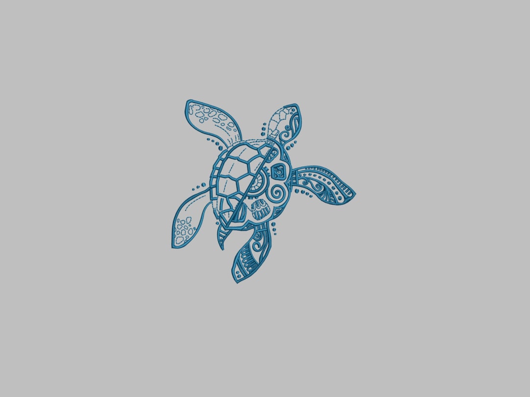 Turtle Embroidery Design, Instant Download, Turtle Aesthetic, Painting ...