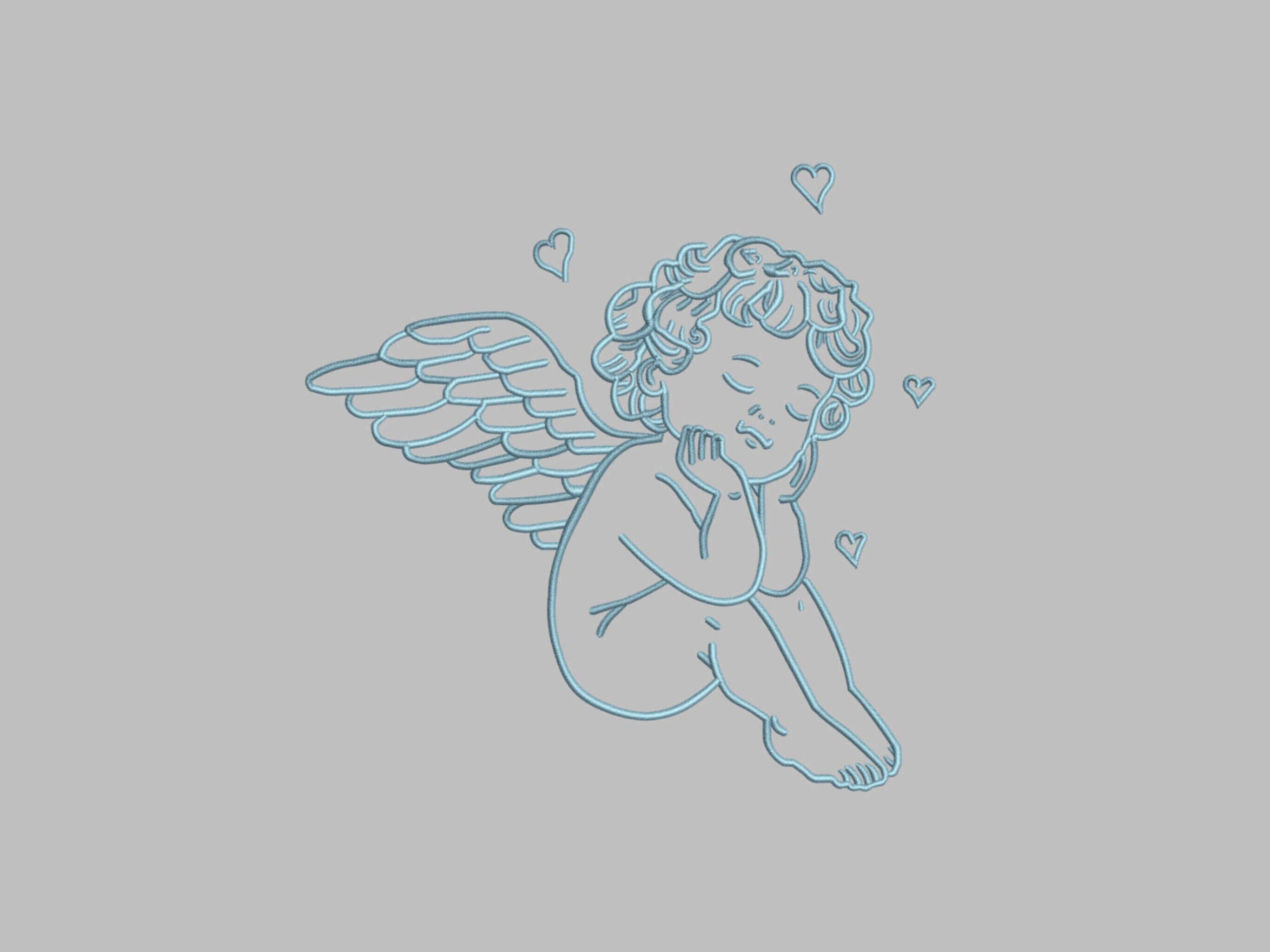 Angel Baby Sleeping Embroidery Design Embroidery File Pattern in PES ...