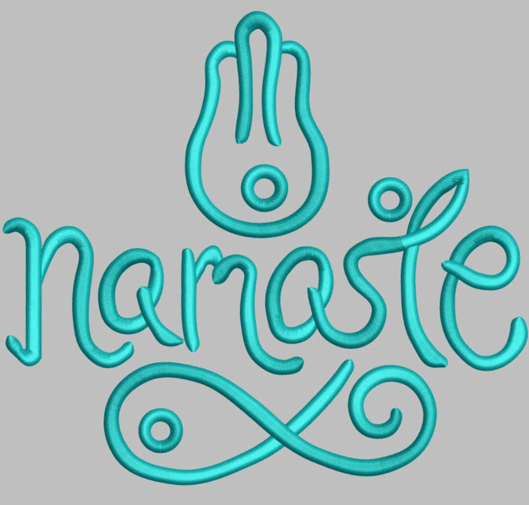 Namaste Embroidery | Yoga Digital File | Yoga Embroidery | Relax ...