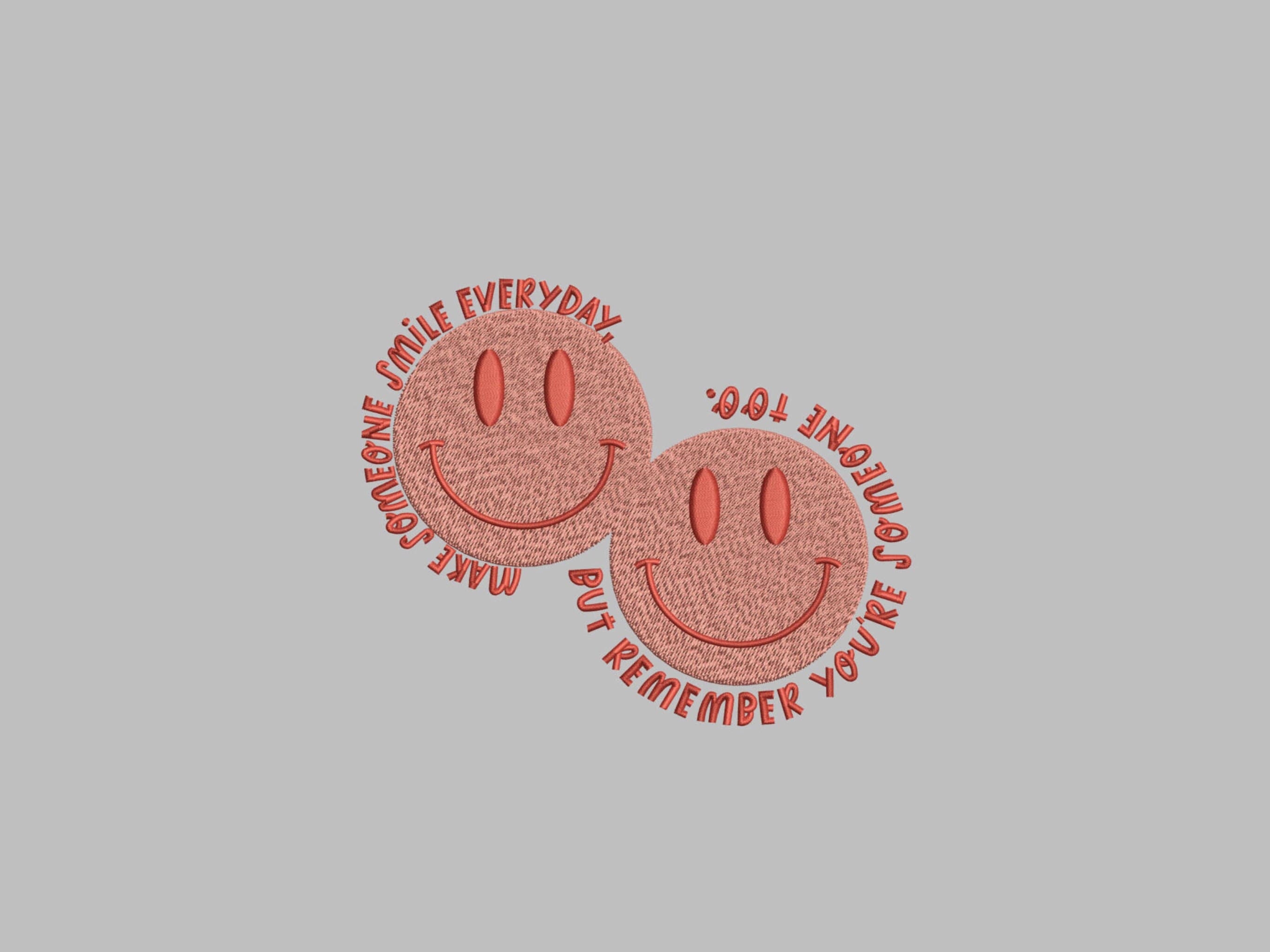 Smile Face Embroidery Design Positive Embroidery in PESPDF & - Etsy