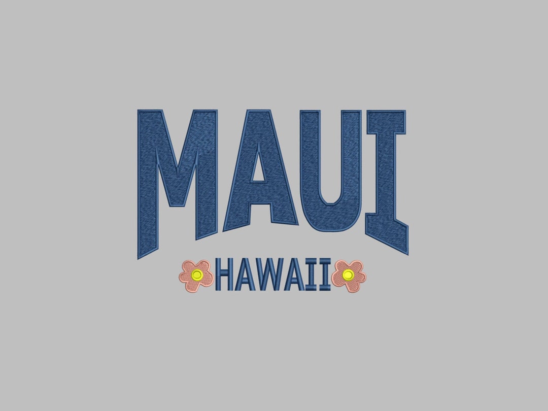 Maui Hawaii Spellout Embroidery Design Embroidery File Pattern in PES ...