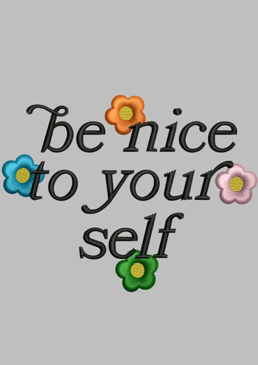 Be Nice to Yourself Embroidery Pattern, Digital Download, Self Love ...