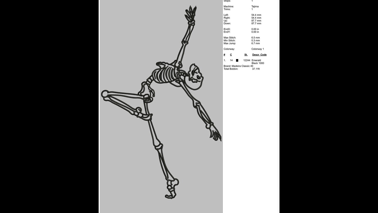 Skeleton Dancing Embroidery Pattern | Skeletons Dancing | Halloween ...