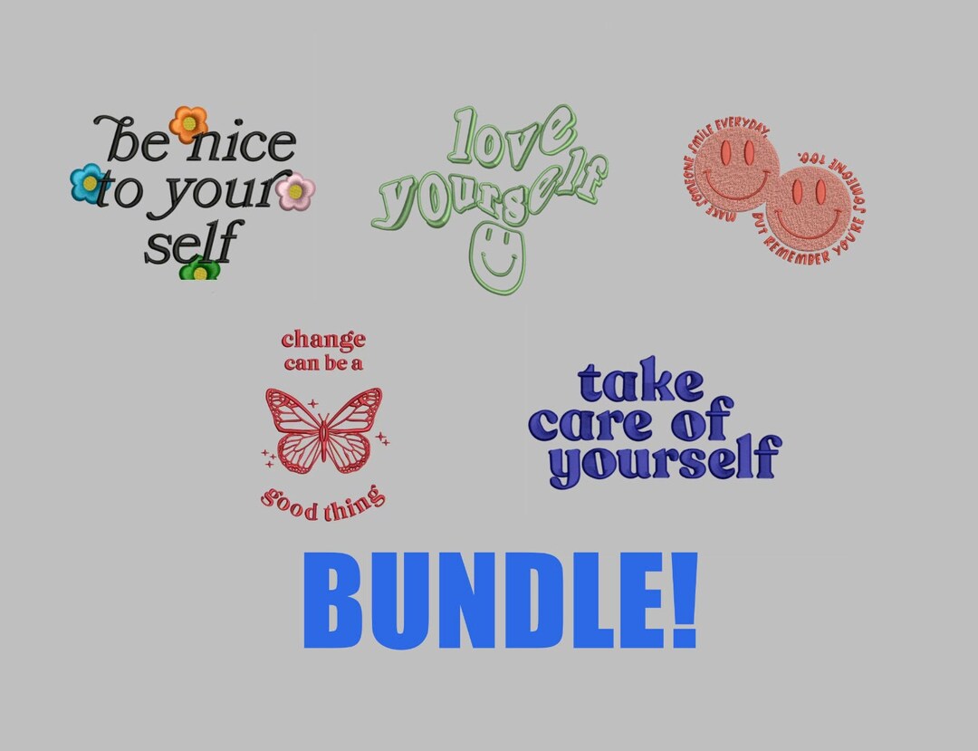Self Love Bundle Pack Embroidery Download , Bundle Deal File, Self Love Club, Affirmations, Love ...