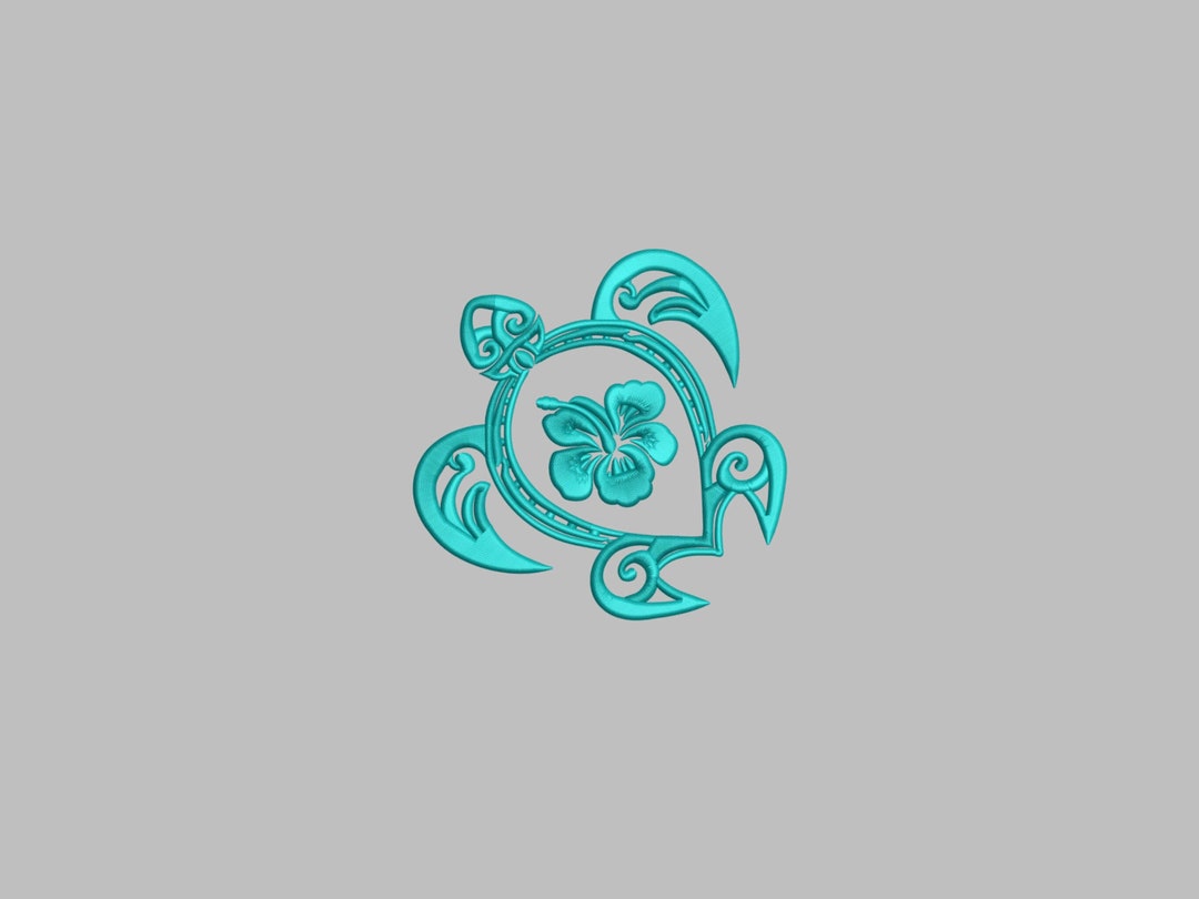 Hawaii Turtle Embroidery File Pattern in PES & More | Trendy Design ...