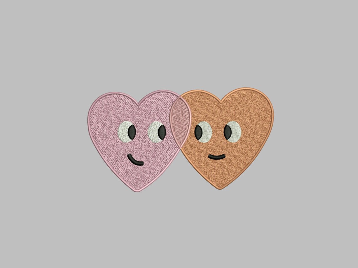 Duo Hearts Embroidery Design Embroidery File Pattern in PES | Trendy ...