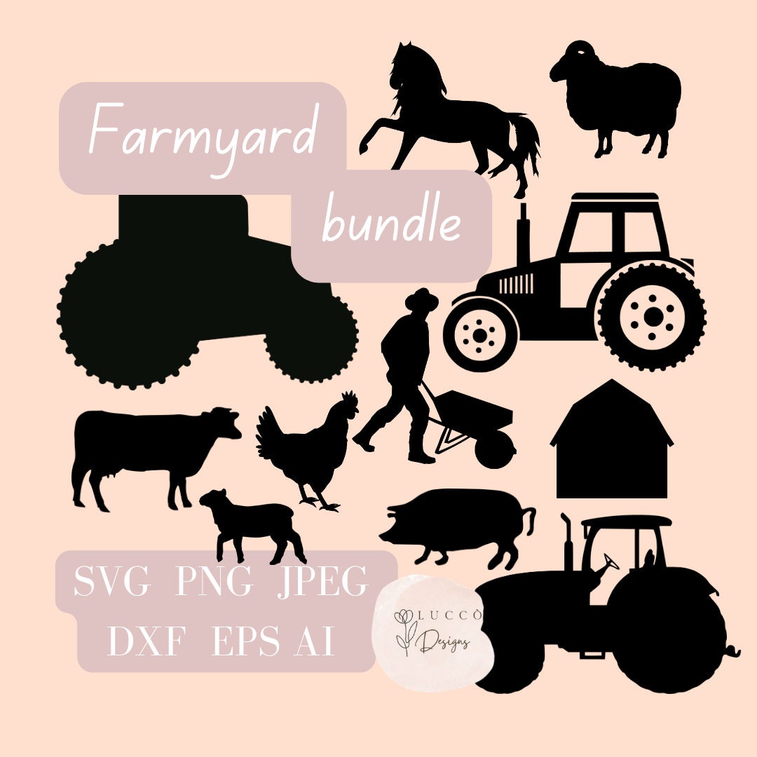 Farm Yard Animals Svg Bundle Tractor Svg Country Svg - Etsy UK
