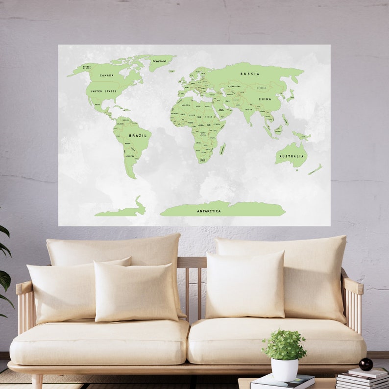Map of the World With Countries Digital Download / Laser Cut World Map ...